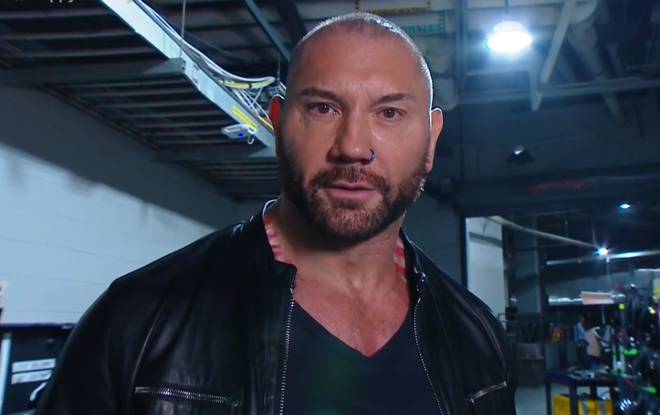 Batista returns for a big angle at the end of Raw in Atlanta