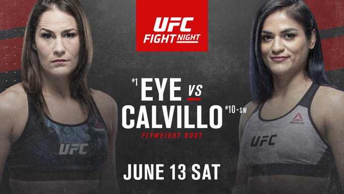 UFC Fight Night card for June 13 feat. Eye vs. Calvillo