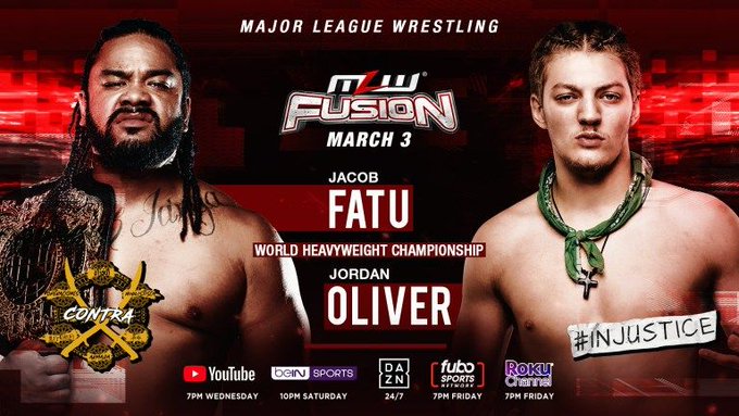 MLW FUSION: Jacob Fatu vs. Jordan Oliver, Los Parks vs. CONTRA Unit