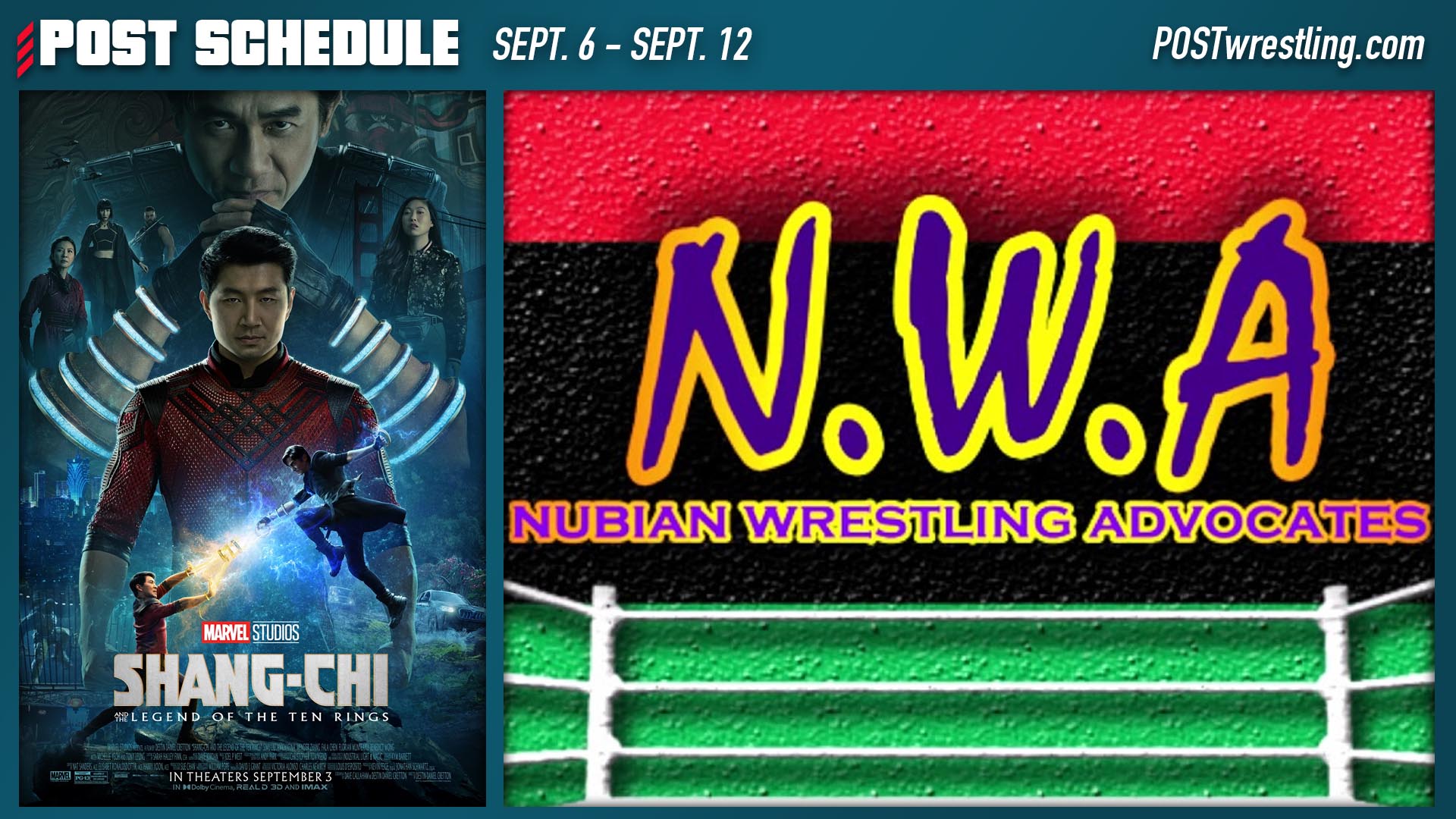 POST SCHEDULE: Shang-Chi, NWA Podcast, Nate Milton on RASD