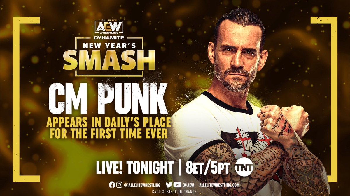 CM Punk to appear on 'New Year's Smash' edition of Dynamite tonight