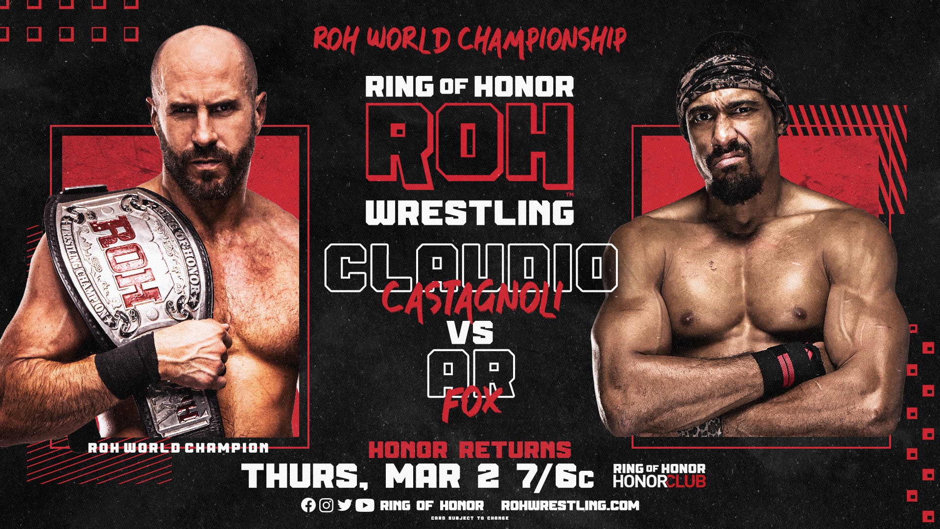 ROH On HonorClub Report: Claudio Castagnoli retains against AR Fox ...
