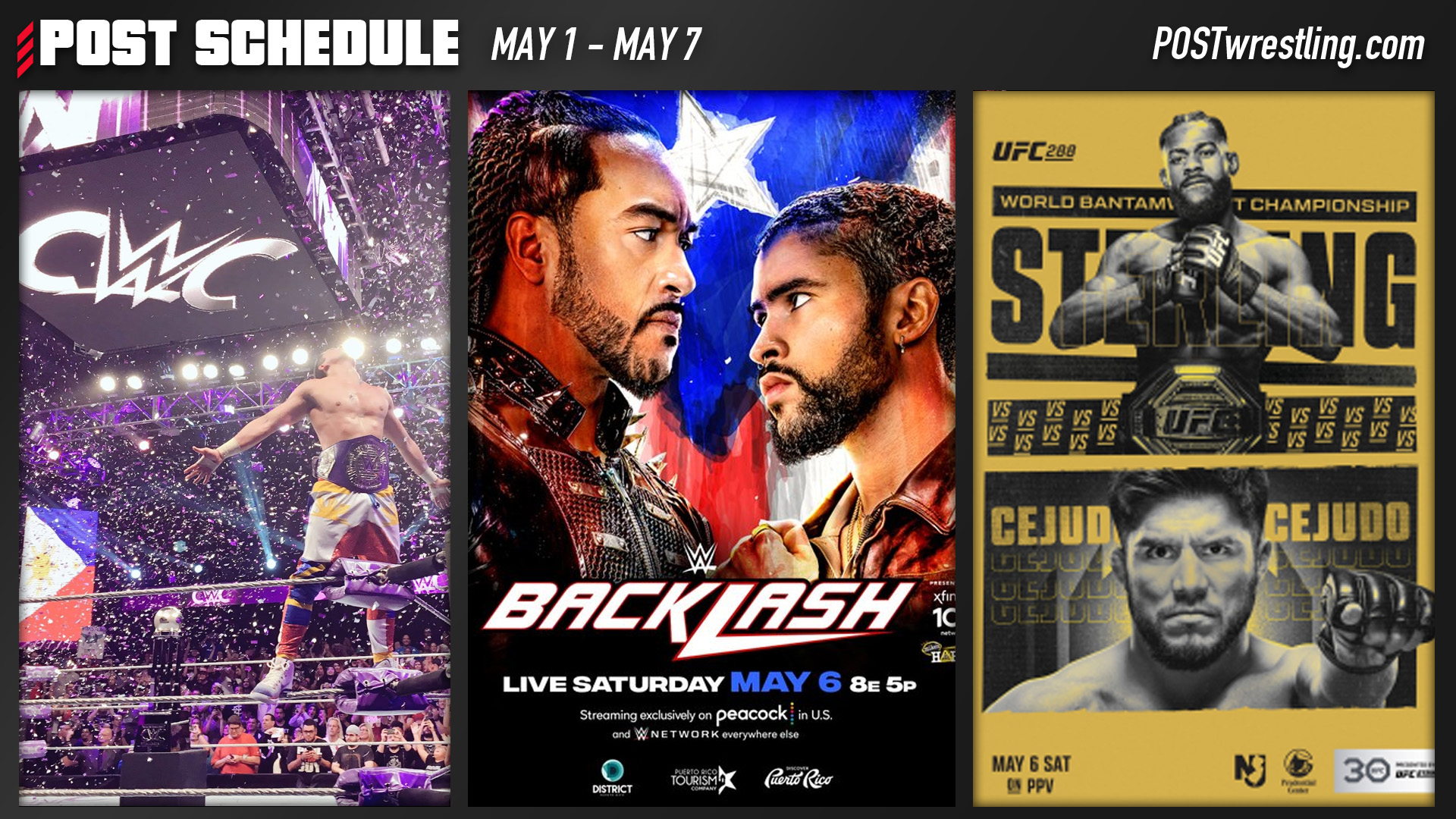 POST SCHEDULE: WWE Backlash, Wrestling Dontaku, CWC Final
