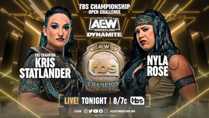 Kris Statlander defending TBS Title against Nyla Rose on 5/31 AEW Dynamite