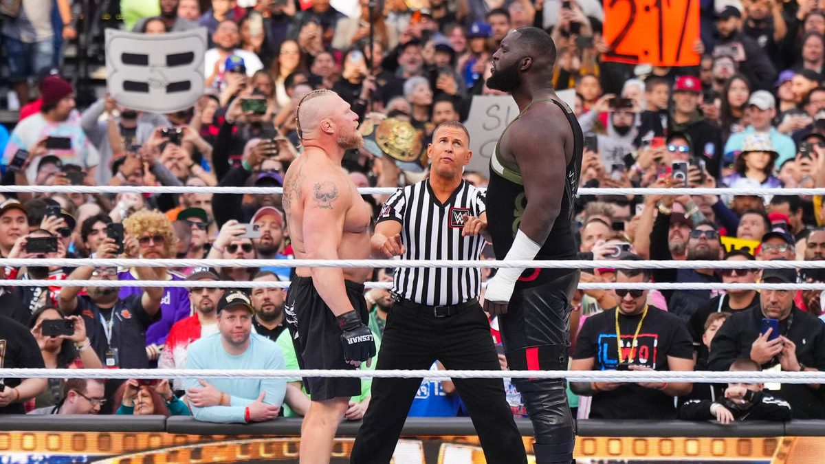 Omos says Brock Lesnar was pleased with their match at WWE WrestleMania 39