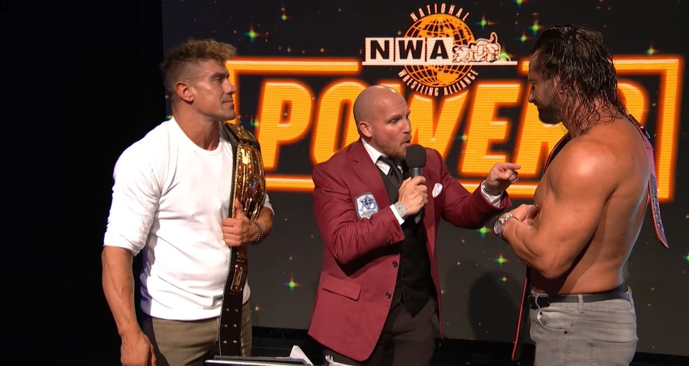 EC3 defending Worlds Heavyweight Title against Thom Latimer at NWA SAMHAIN
