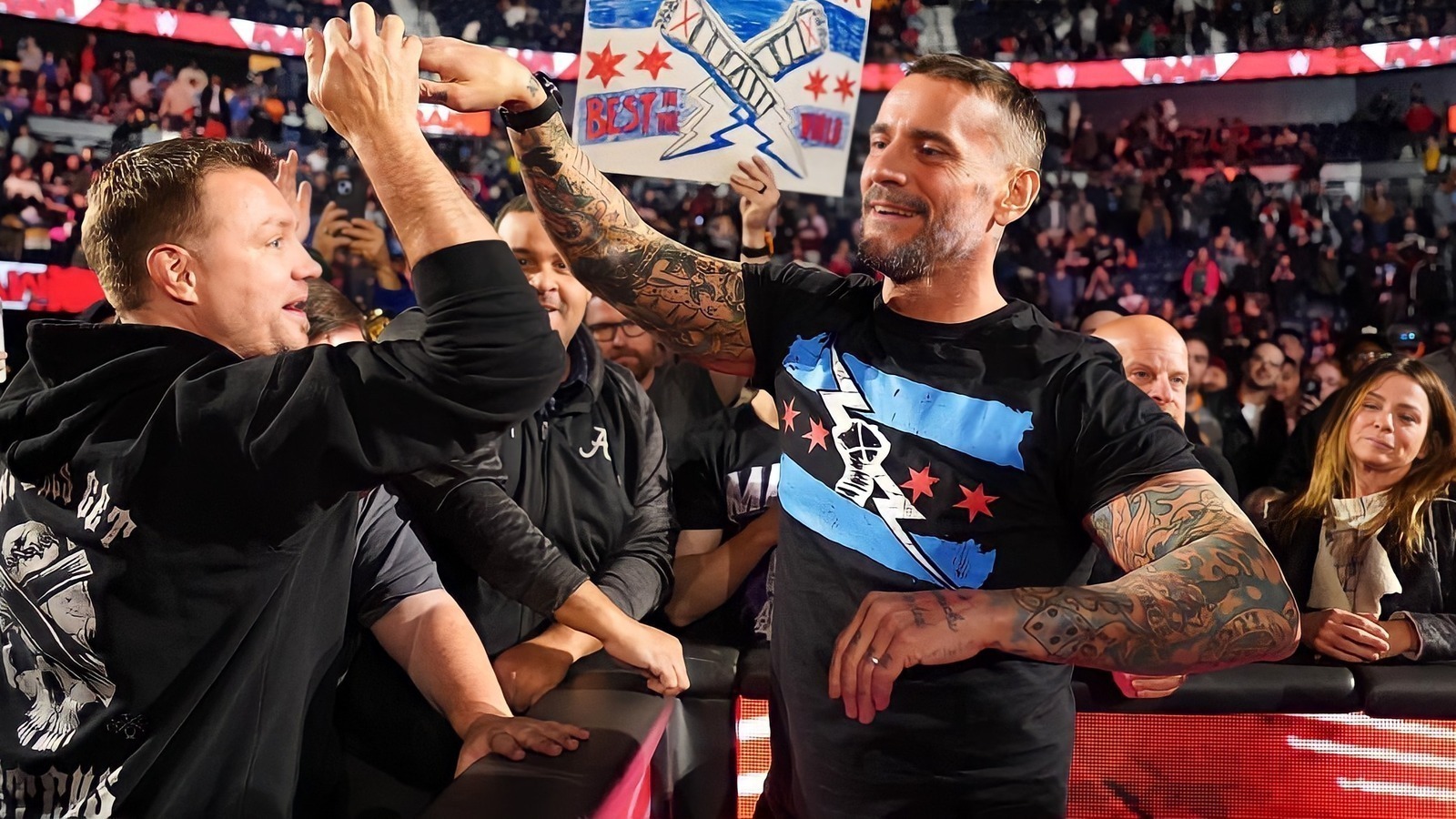 Allstate Arena advertising CM Punk for Friday Night SmackDown - POST ...