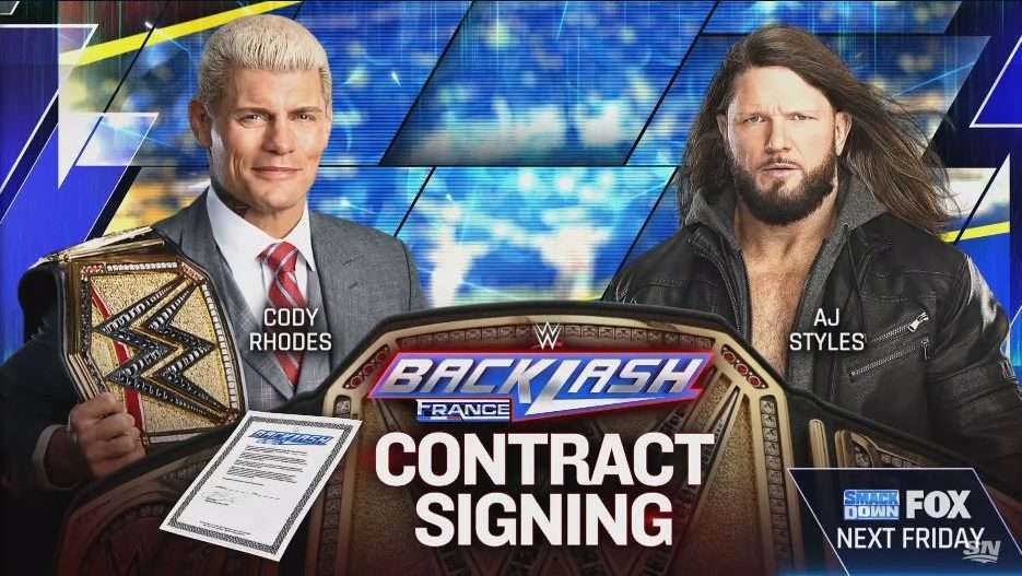Cody Rhodes, AJ Styles to meet in contract signing on 4/26 WWE Smackdown