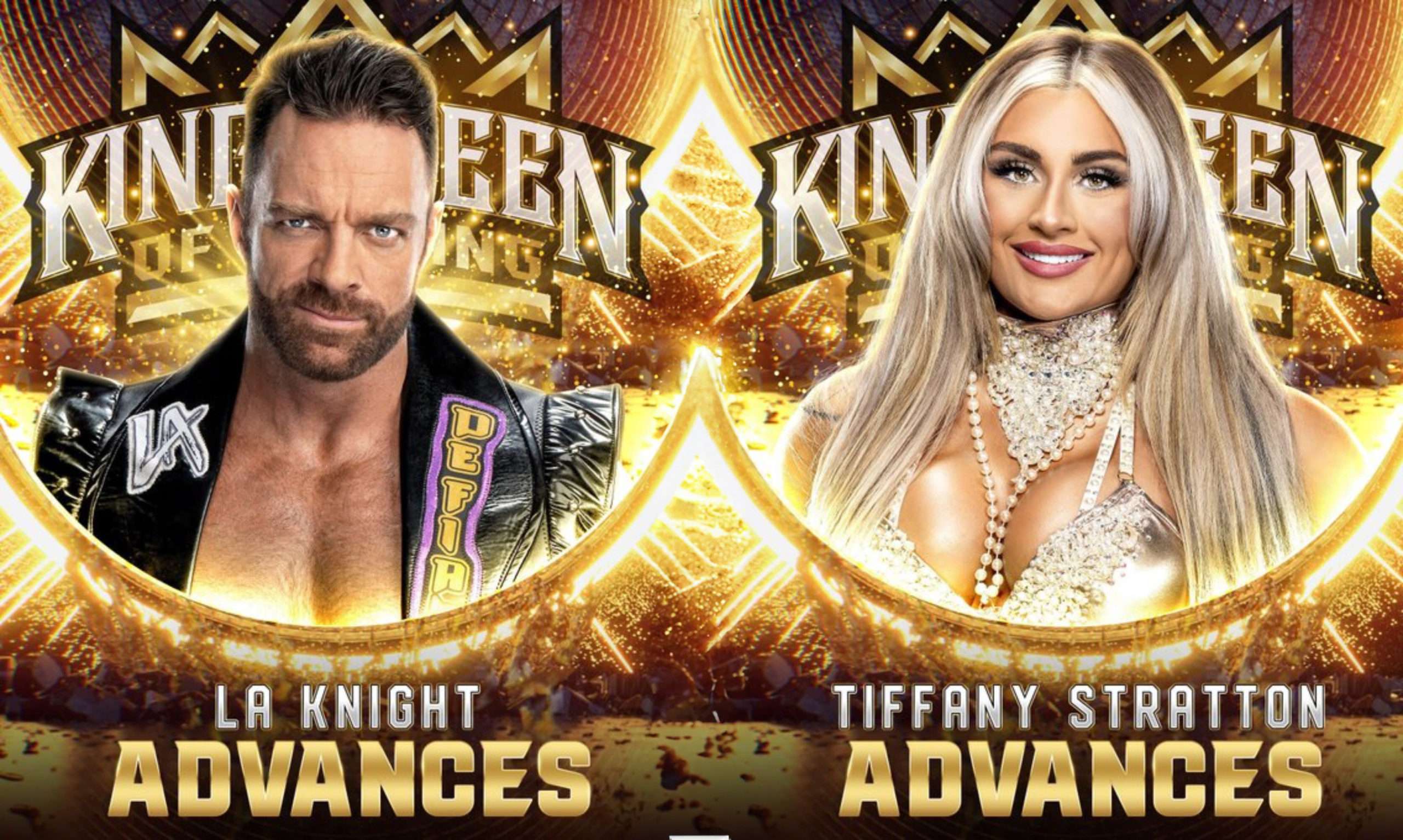 LA Knight and Tiffany Stratton reach King and Queen of the Ring ...
