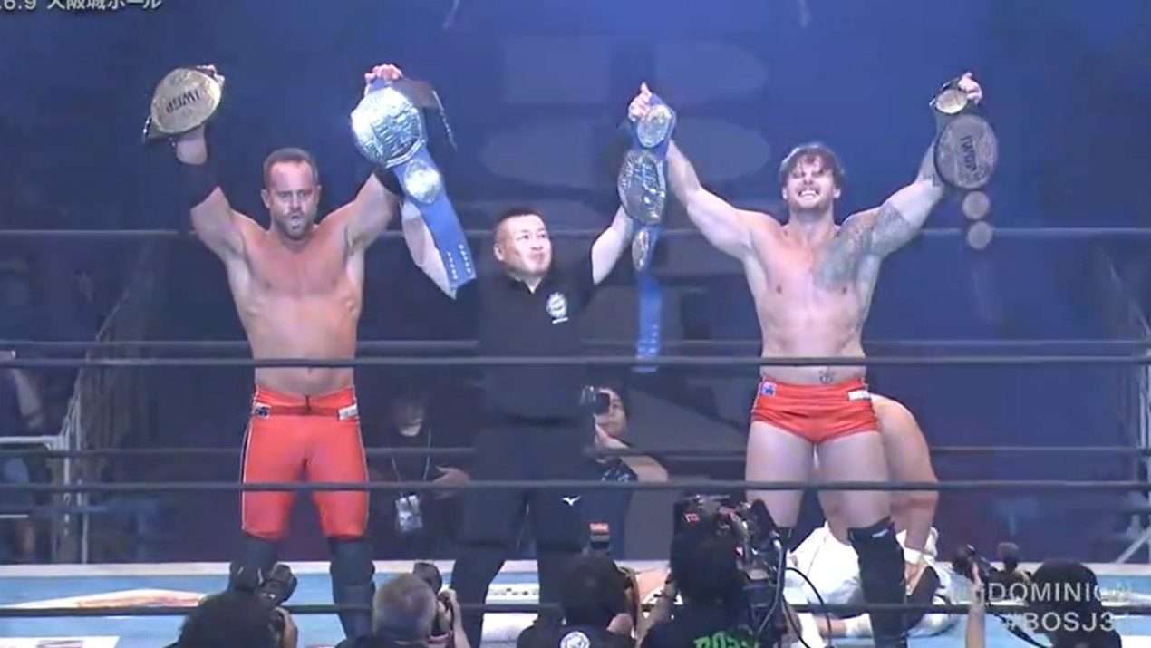TMDK (Shane Haste & Mikey Nicholls) win IWGP & STRONG Openweight Tag ...