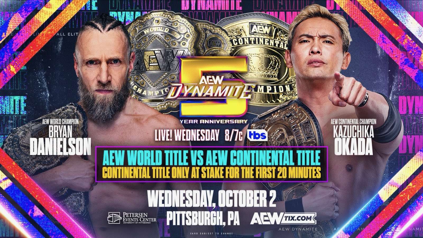 Danielson vs. Okada title vs. title match made official, Okada's title ...