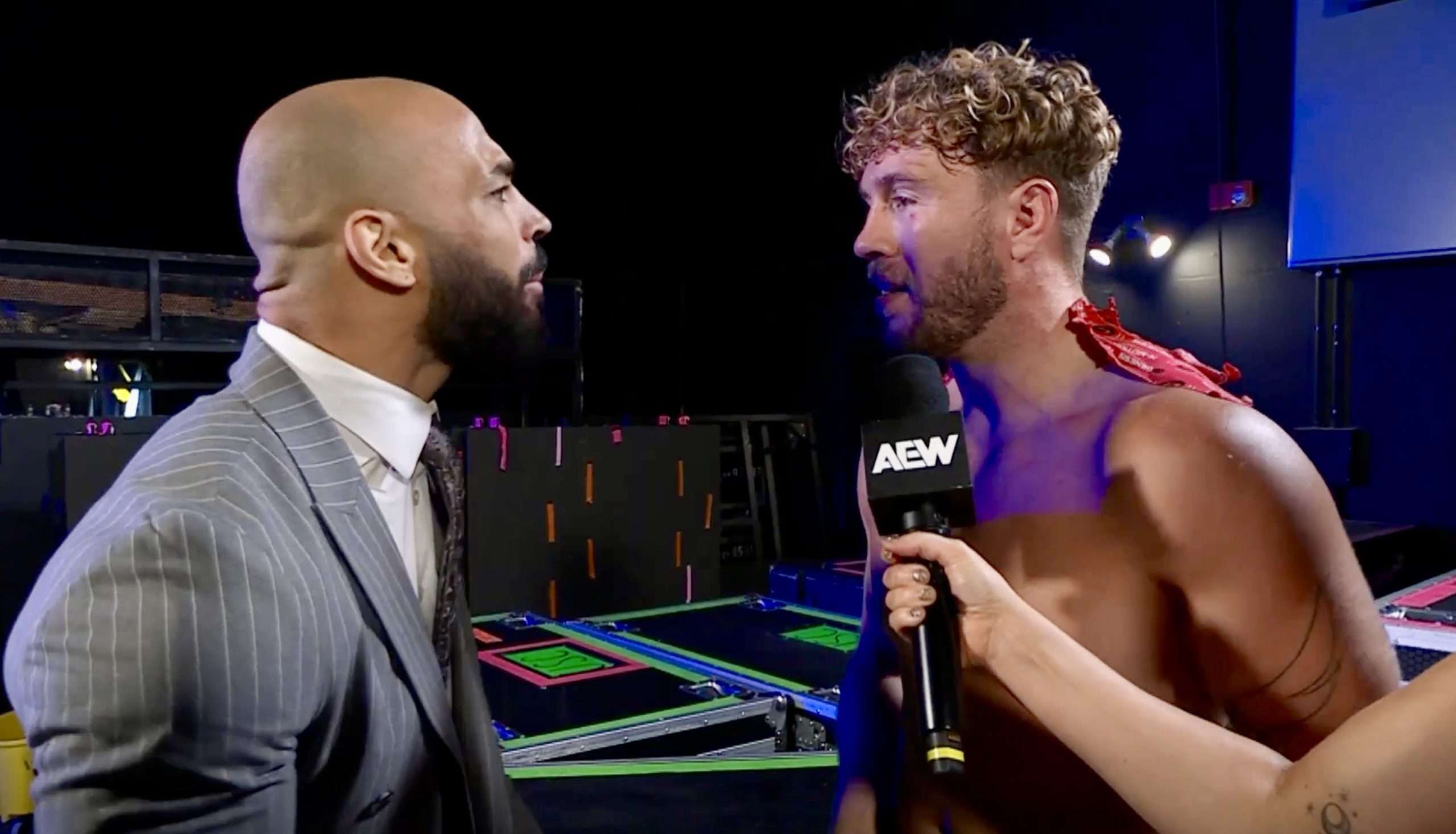 Will Ospreay and Ricochet face off backstage at AEW All Out