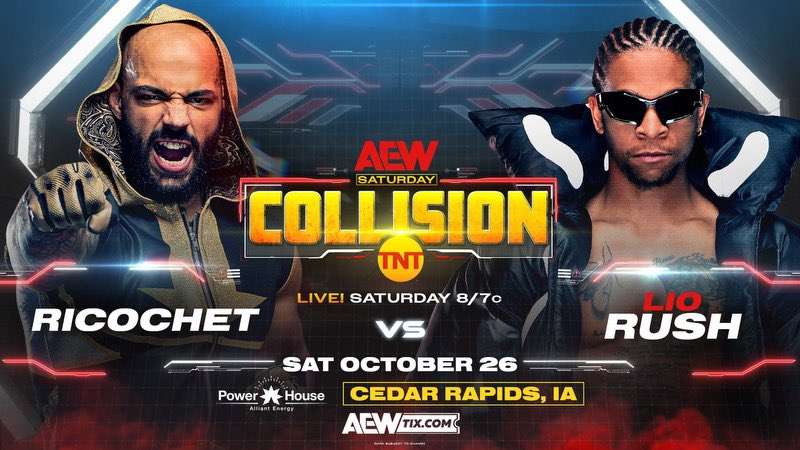 Ricochet vs. Lio Rush and FTR vs. LFI announced for AEW Collision