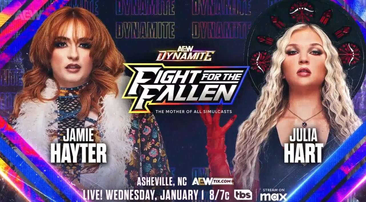 Julia Hart vs. Jamie Hayter announced for AEW Fight for the Fallen