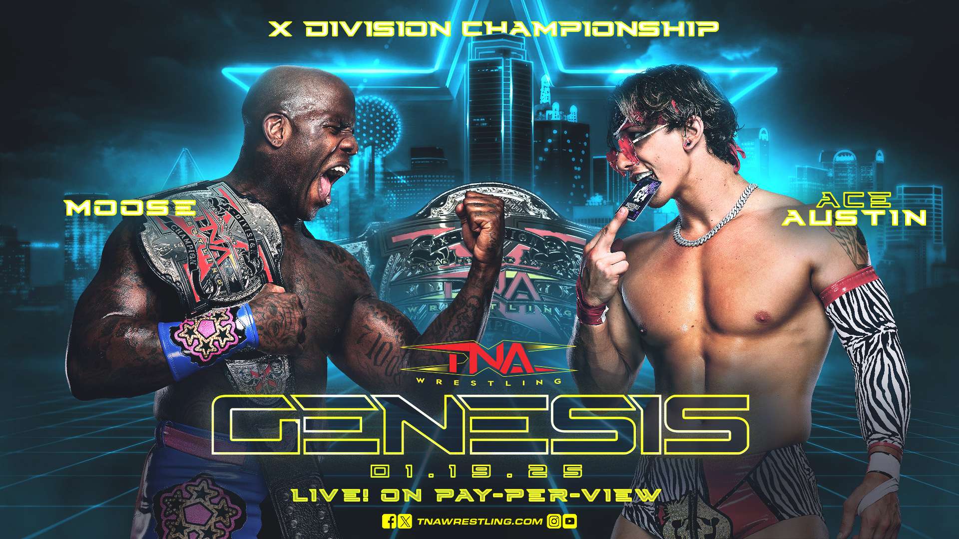 Ace Austin challenging Moose for X Division Championship at TNA Genesis