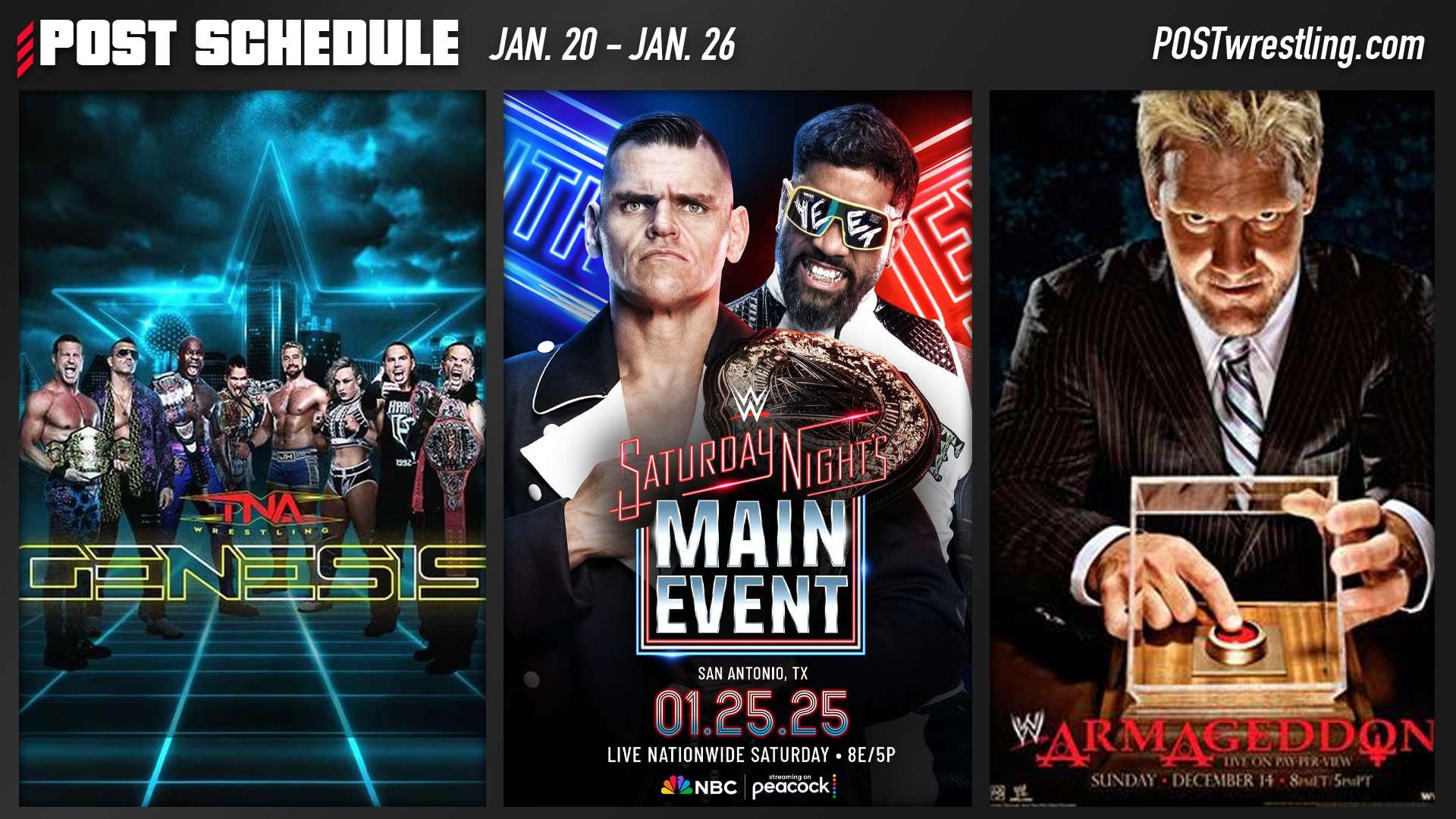 POST SCHEDULE: SNME, TNA Genesis, WWE Armageddon 2008