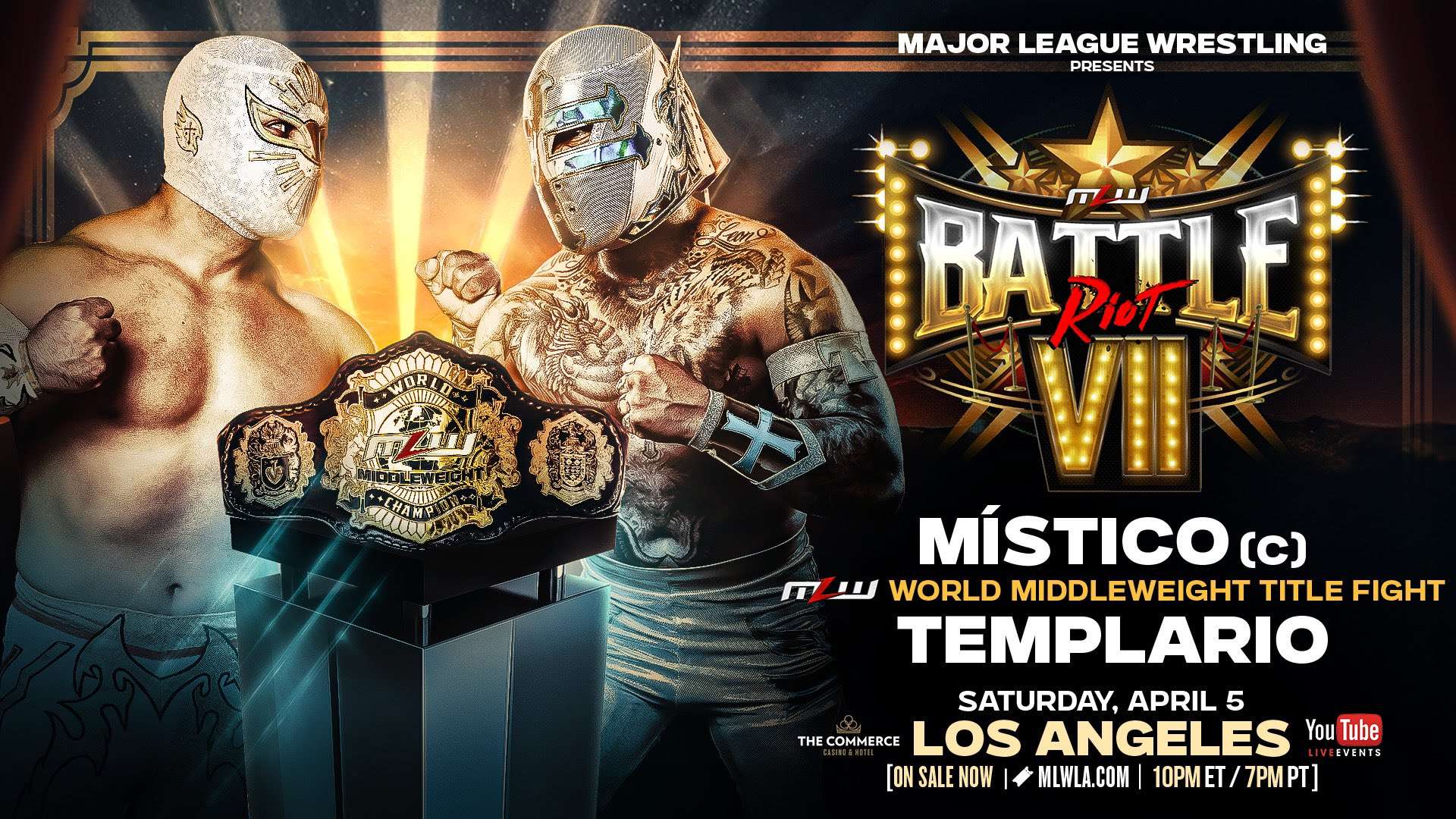 Místico vs. Templario for World Middleweight Title added to MLW Battle ...