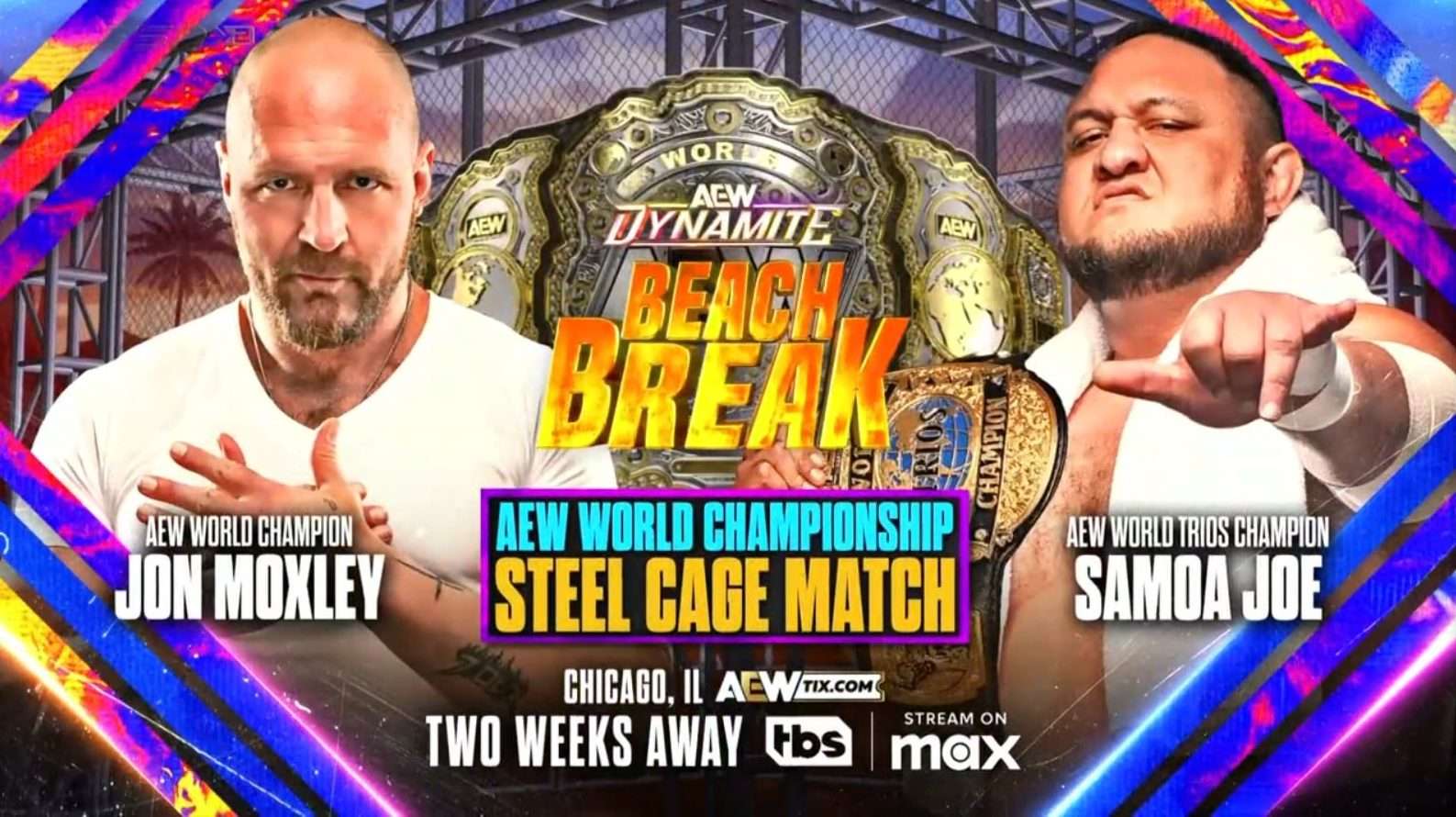 Steel cage stipulation added to Jon Moxley vs. Samoa Joe title match at AEW Dynamite: Beach ...