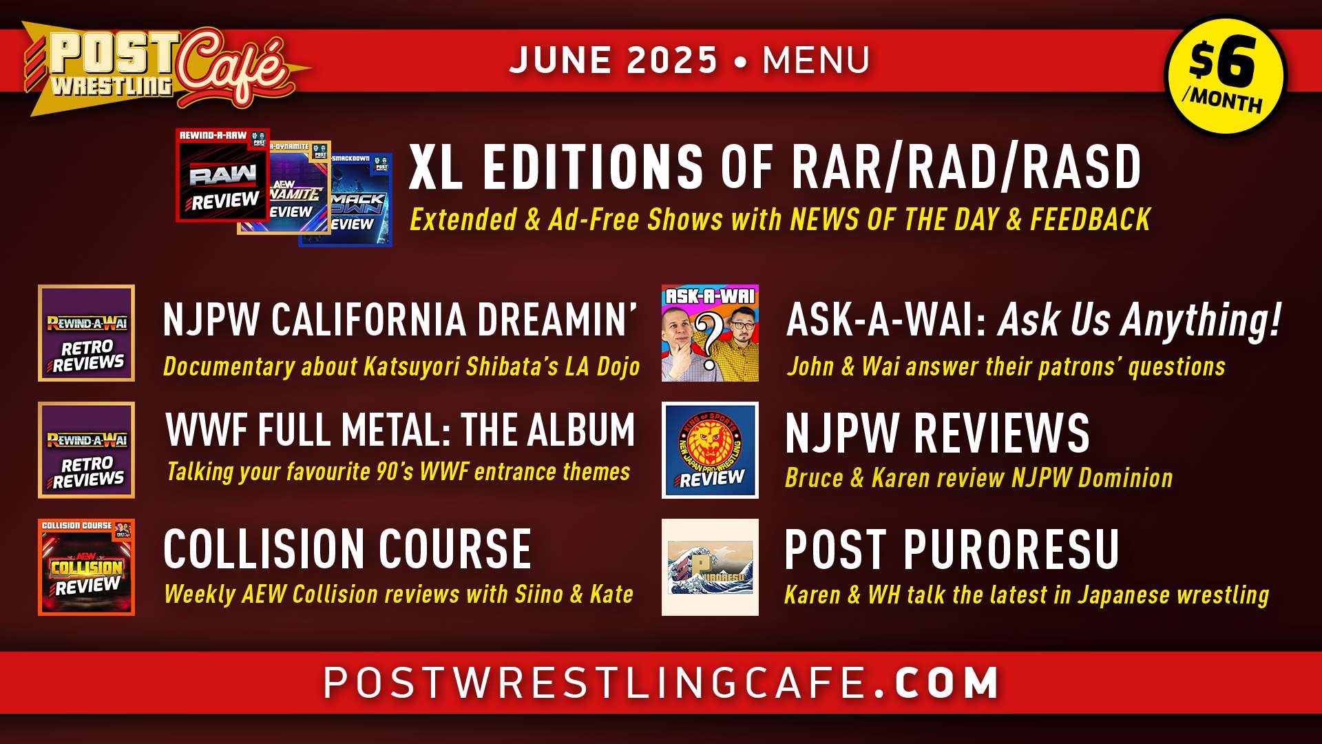 POST Wrestling Café - June 2025: NJPW California Dreamin', WWF Full ...