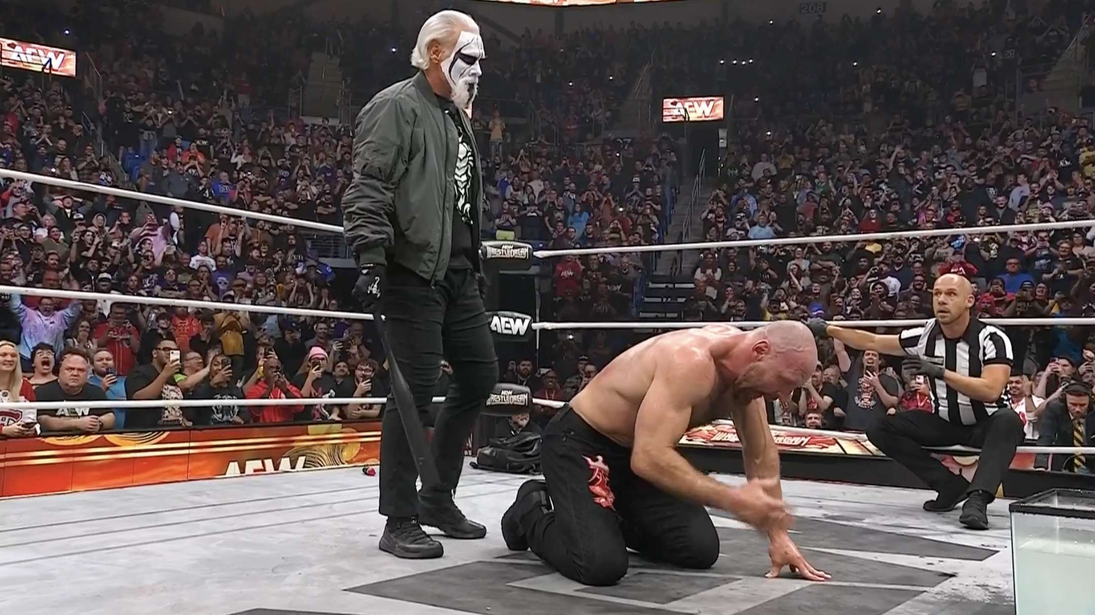 Sting assists Darby Allin to win over Jon Moxley in wild ‘I Quit’ match ...