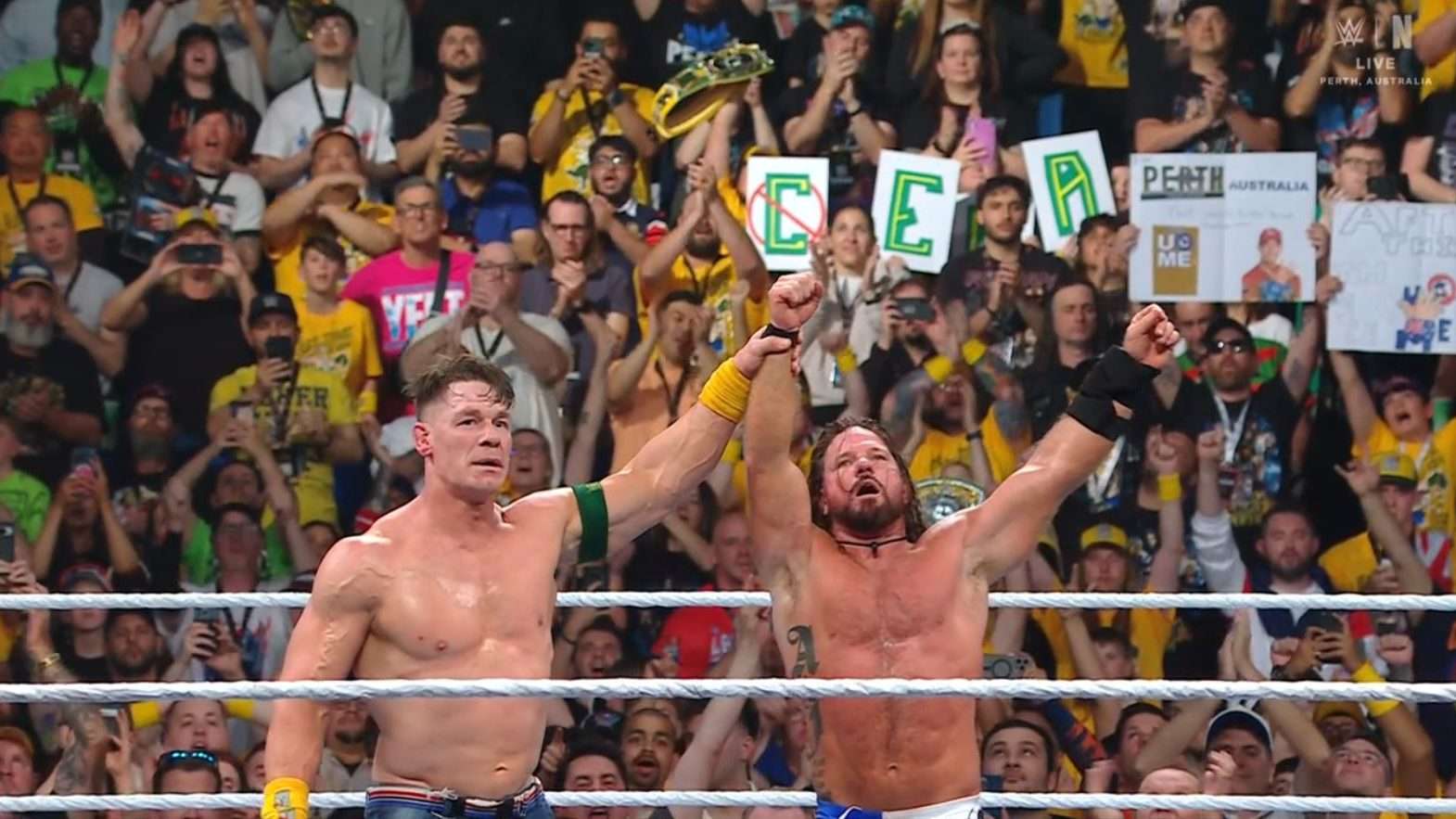 WWE Crown Jewel results: John Cena beats AJ Styles in homage-filled showdown - POST Wrestling ...