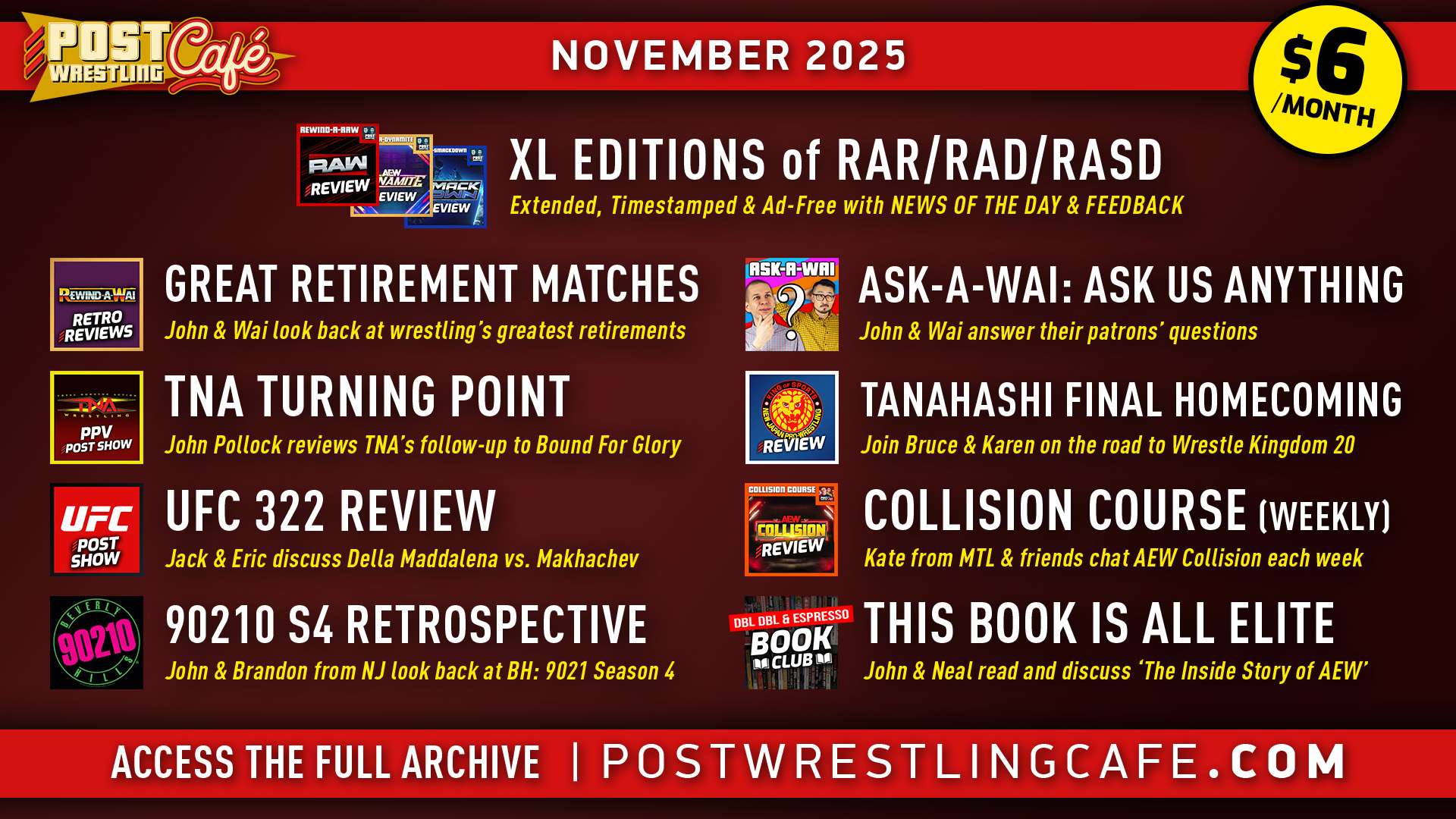 POST Wrestling Café – Nov. 2025: Greatest Retirement Matches, 90210 ...