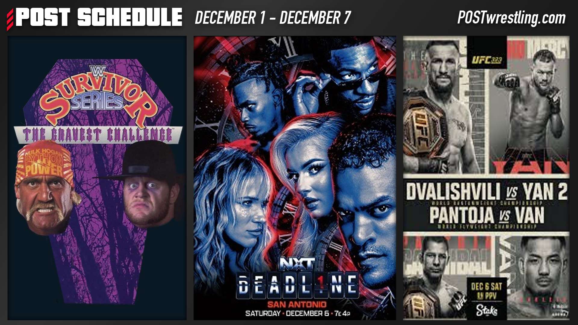 POST SCHEDULE: Hulk Hogan's "Gravest Challenge", NXT Deadline, UFC 323 ...