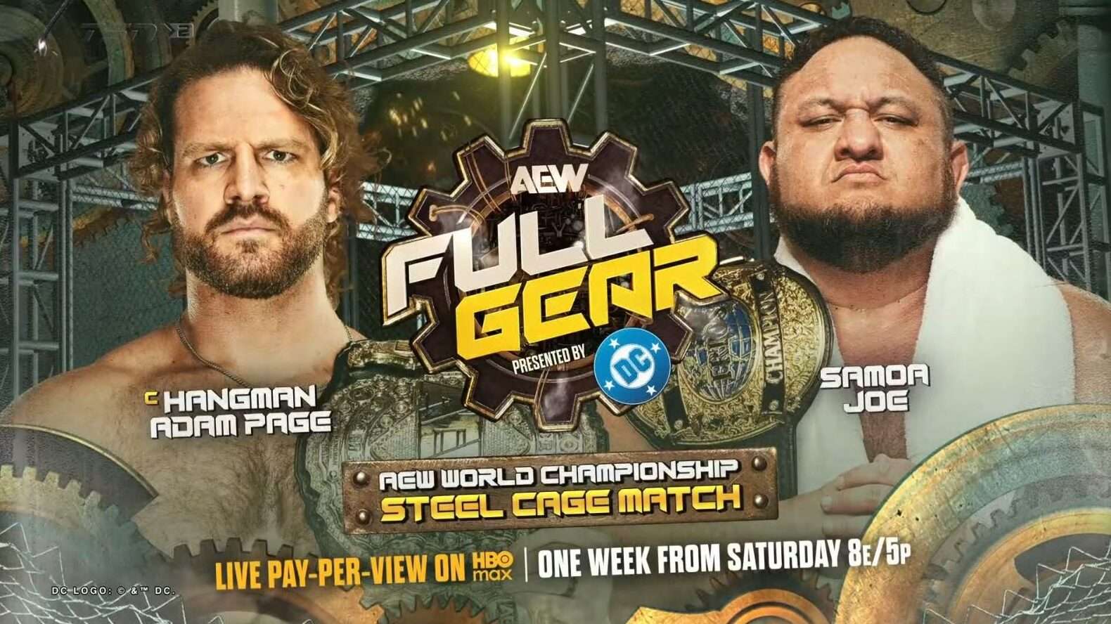 Steel cage stipulation added to Hangman Adam Page vs. Samoa Joe at AEW Full Gear - POST ...