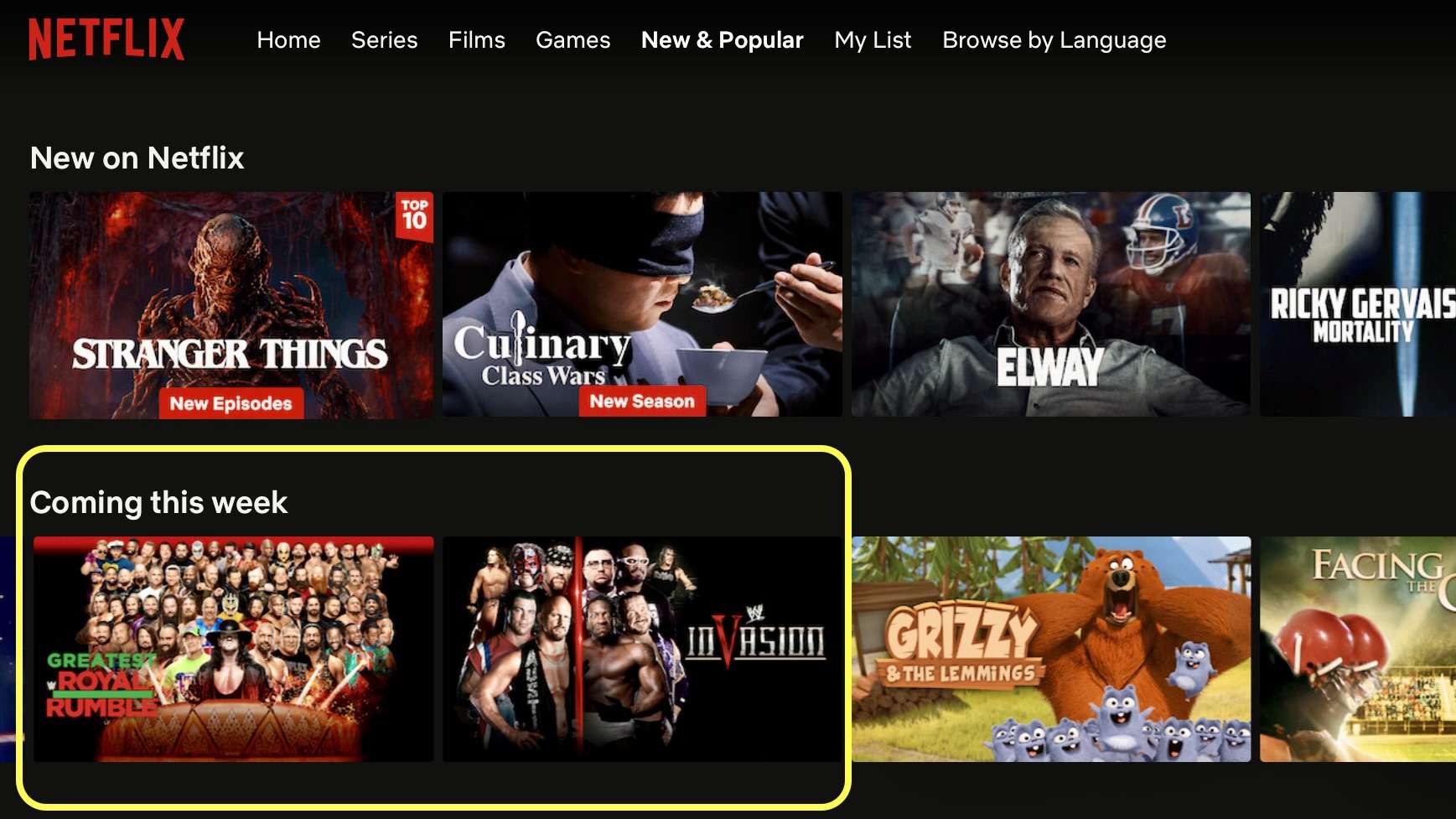 Some classic WWE pay-per-views listed as ‘Coming This Week’ on Netflix US