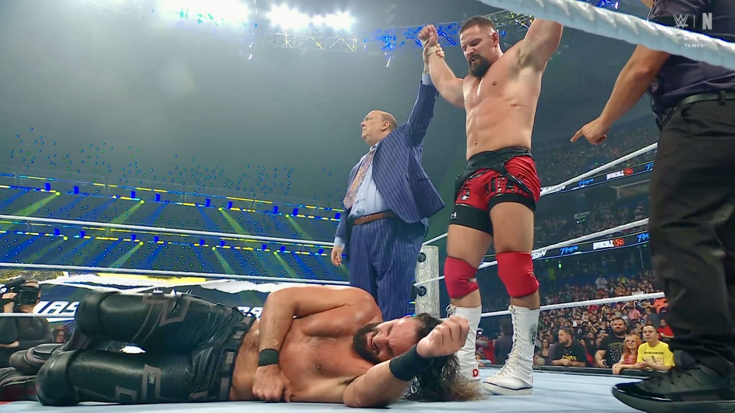 Bron Breakker defeats Seth Rollins in the opening match of WWE Backlash ...