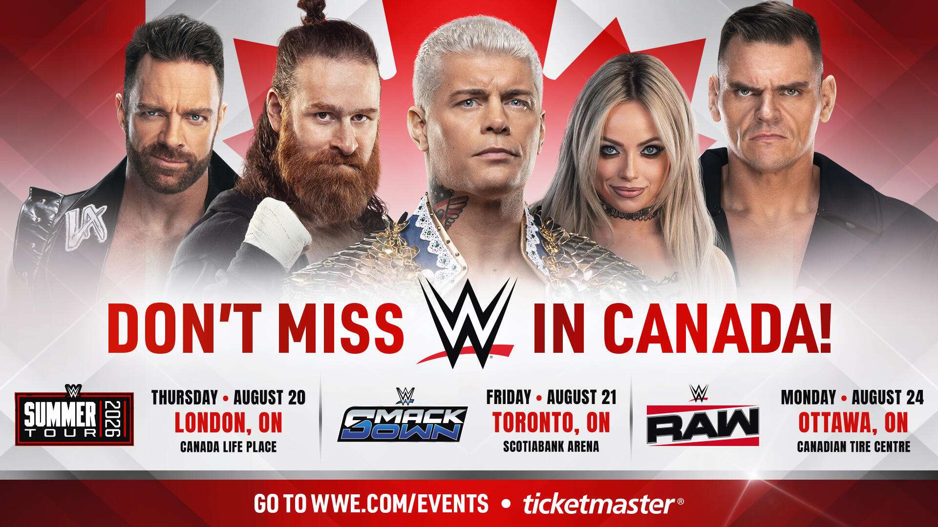 WWE announces return to Ontario, Canada for three dates this summer ...